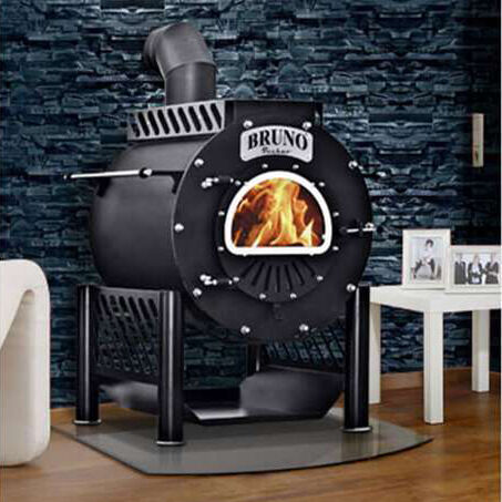 Bruno - Techno Wood Burning Stove - 8 kW, Airwash, Cast Iron Body