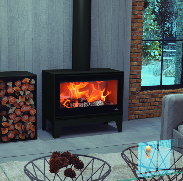 Bronpi - Cairo 90 Box Wood Burning Stove - 9 kW, Airwash, Large Viewing ...