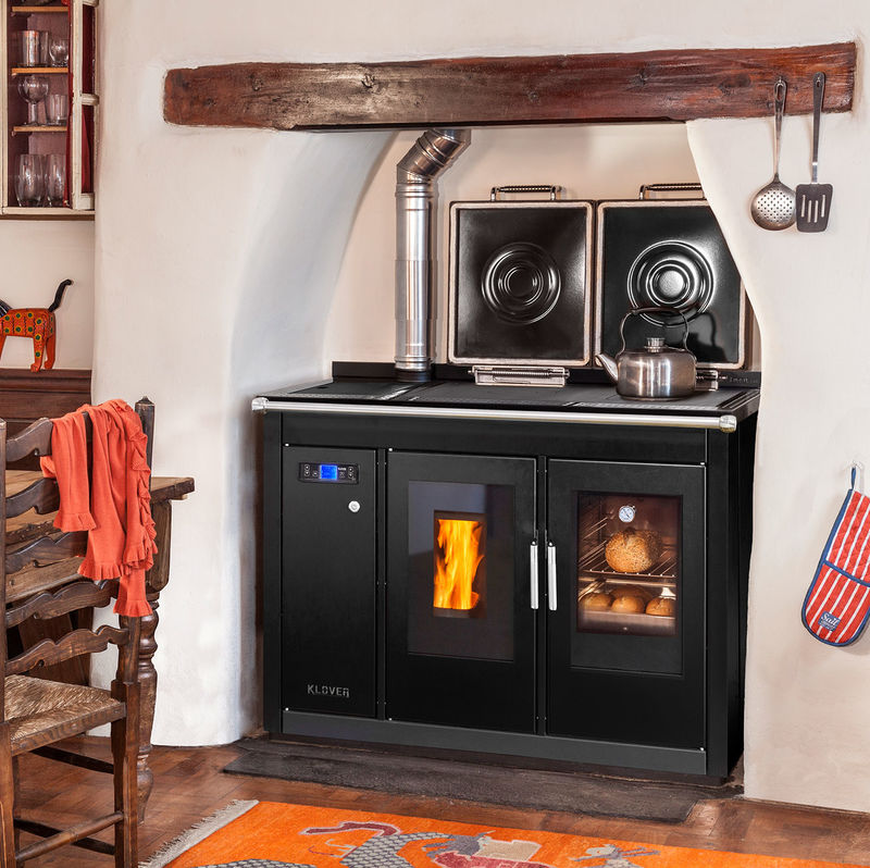 Klover Traditional Smart 120 Wood Pellet Stove with Hob Covers