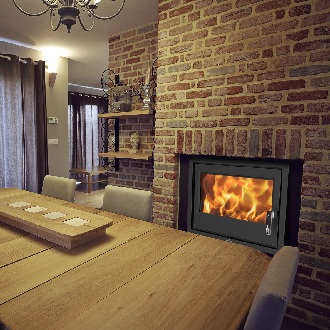 Inset stoves, designed to be built into a wall or enclosure