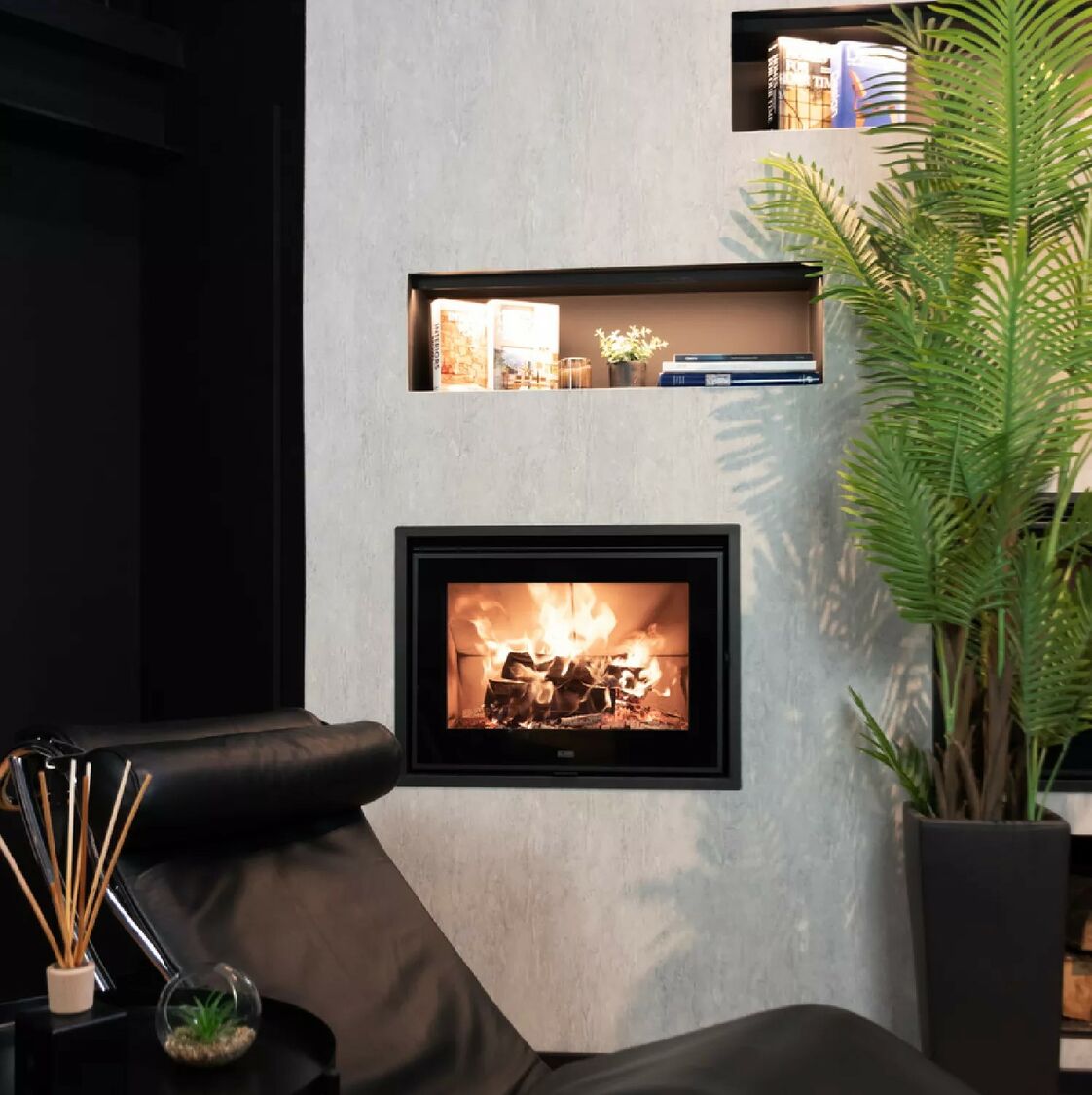 Inset stoves, designed to be built into a wall or enclosure
